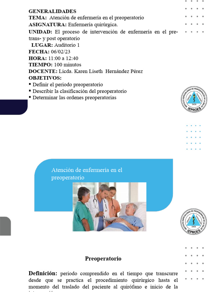 Clase 4-1 | Descargar gratis PDF | Cirugía | Enfermería