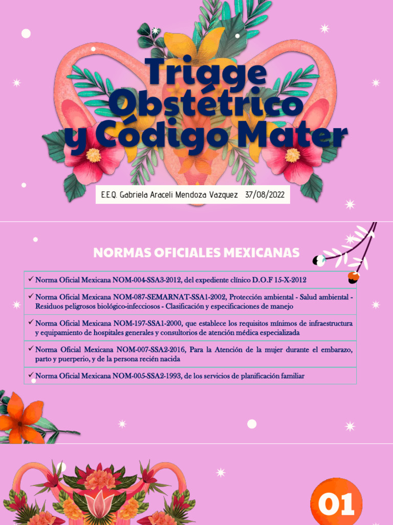 Triage Obstétrico y Código Mater | PDF | Partería | Parto