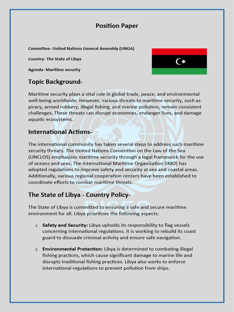 Position Paper- Libya | PDF | Sea | Natural Environment