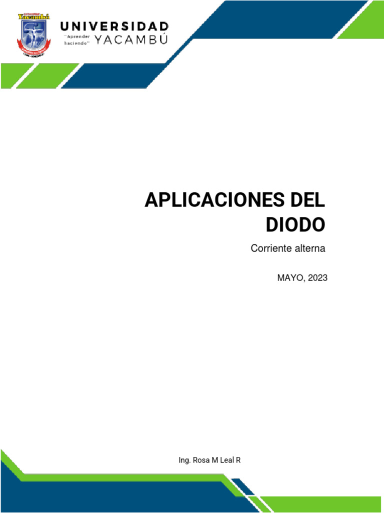 Practica 2. Aplicaciones Del Diodo | PDF | Rectificador | Diodo