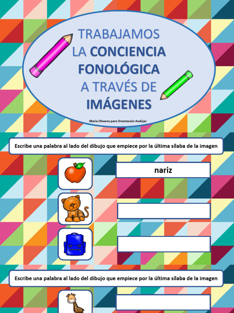 Conciencia Fonológica con Imágenes | PDF | Artes del Lenguaje y ...