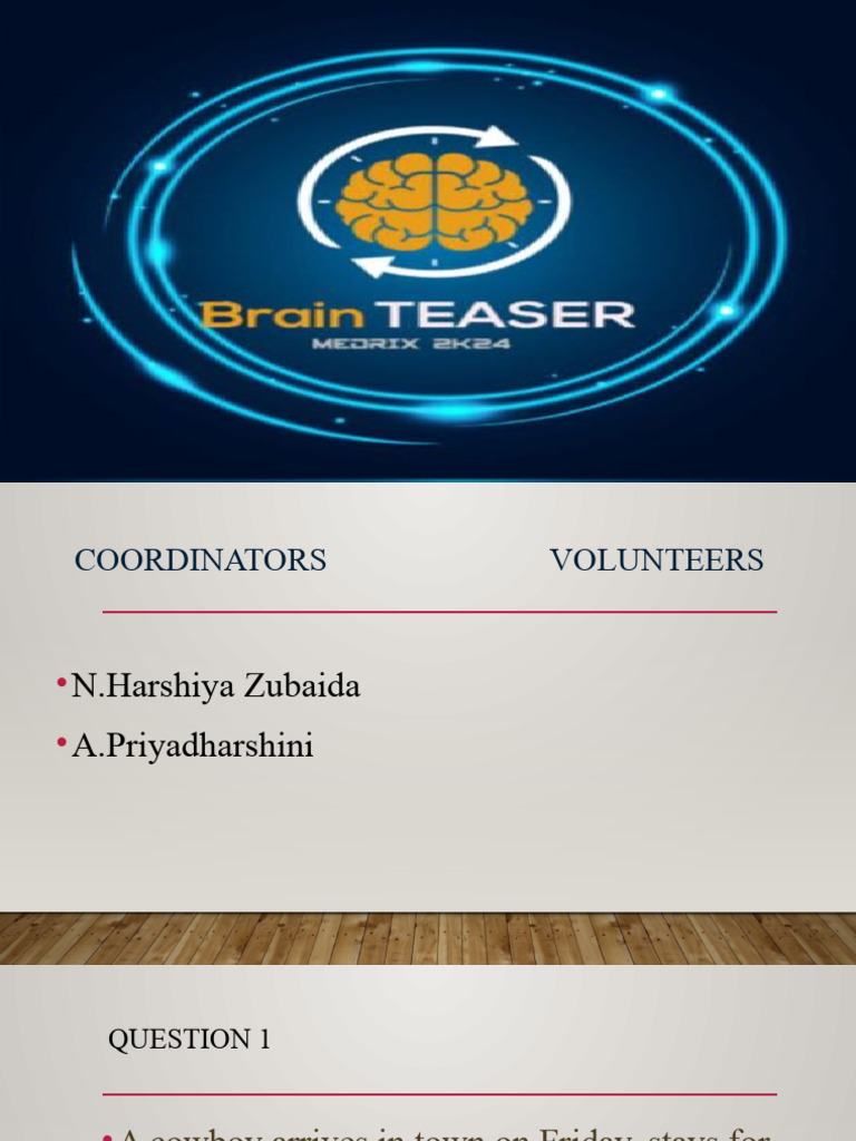 Brain Teaser 1 | PDF