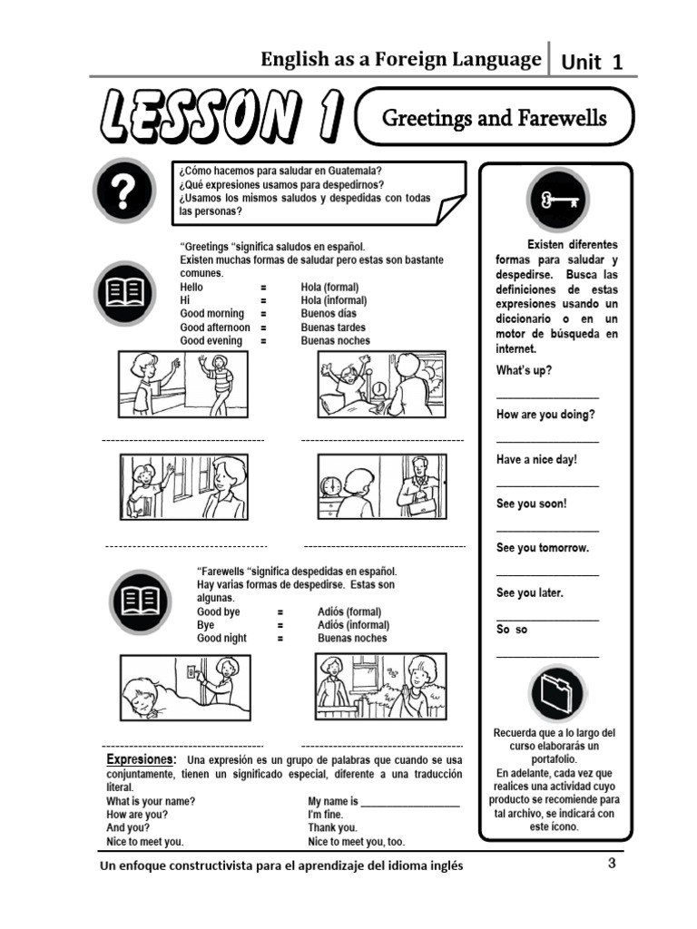 Textbook 1 Unit 1 Lesson 1 | PDF