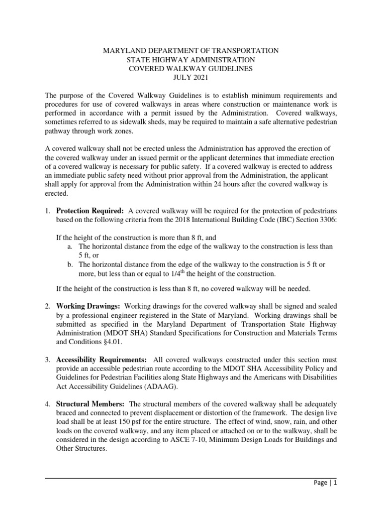 Covered Walkway Guidelines | PDF | Lighting | Traffic