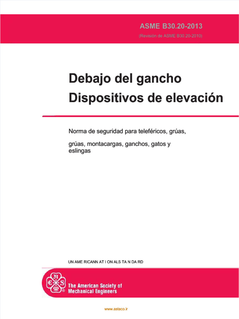 Asme B30.20 Dispositivos de Elevacion Debajo Del Gancho | PDF | Patentar | Grúa (máquina)
