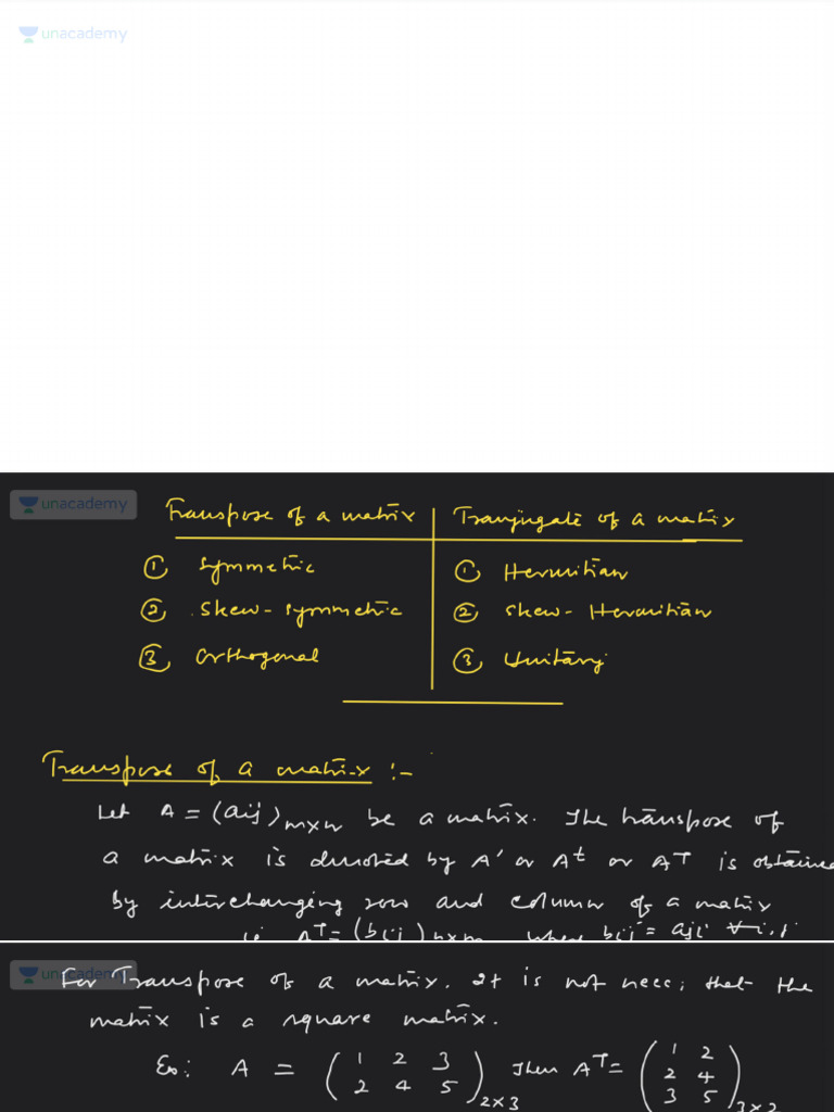 L2 - Transpose, Symmetric, Skew Symmetric, Orthogonal | PDF