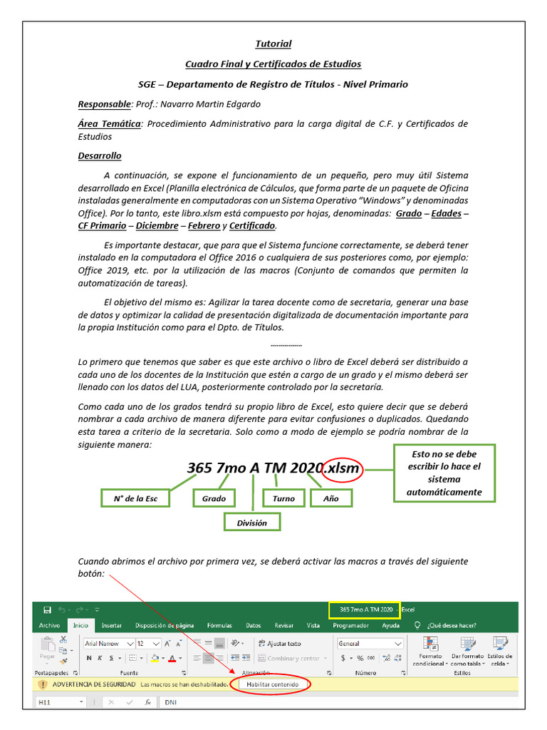 Tutorial Prog Digitalizacion - Educacion Primaria | PDF | Microsoft Excel | Archivo de computadora
