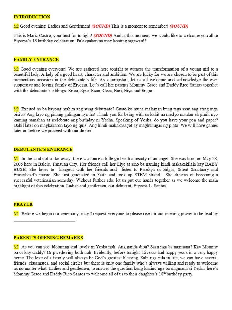 Eiyezsa's Debut Script | PDF