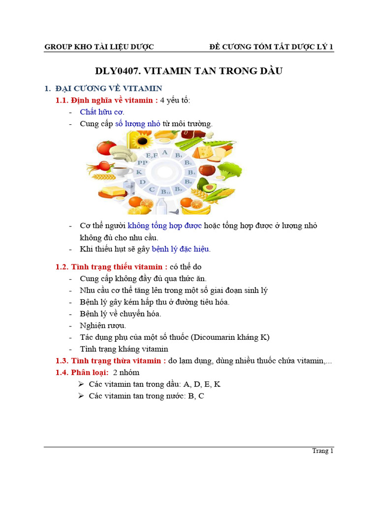 DLY0407 - VITAMIN TAN TRONG DẦU | PDF