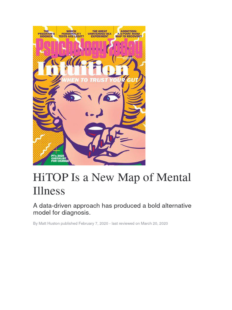 HITOP Is A New Map of Mental Illness | Download Free PDF | Mental ...