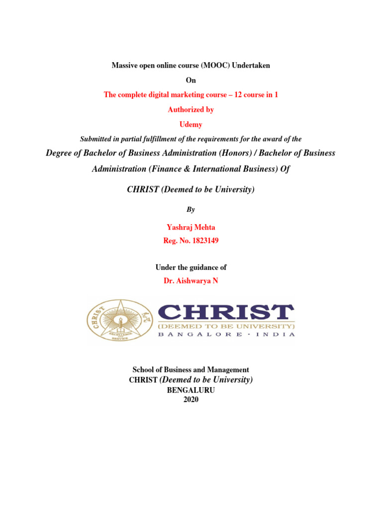 MOOC Report 1823149 | Download Free PDF | Search Engine Optimization | Online Advertising