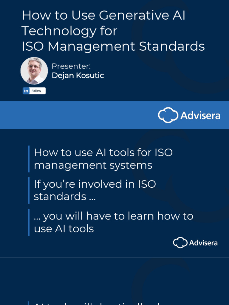 How To Use Generative AI Technology For ISO Management Standards ...