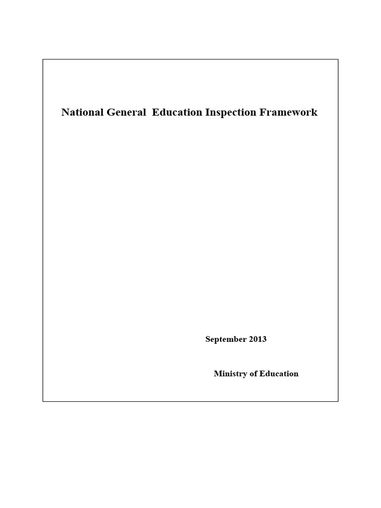 National Education Inspection Framework | PDF | Teachers | Evaluation
