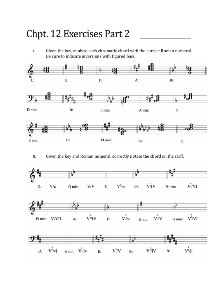 Chapter 12 Exercises (1) | PDF | Chord (Music) | Harmony Chapter 12 Exercises (1) | PDF | Chord (Music) | Harmony