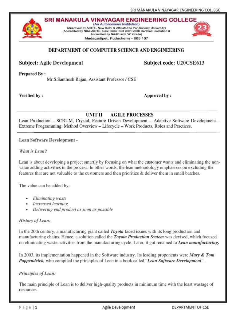 unit 2 | PDF | Scrum (Software Development) | Agile Software Development