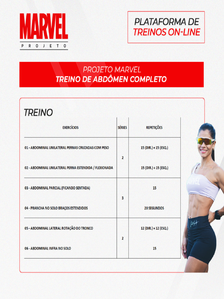 Treino+Abdomen+Completo+ +Projeto+Marvel | PDF