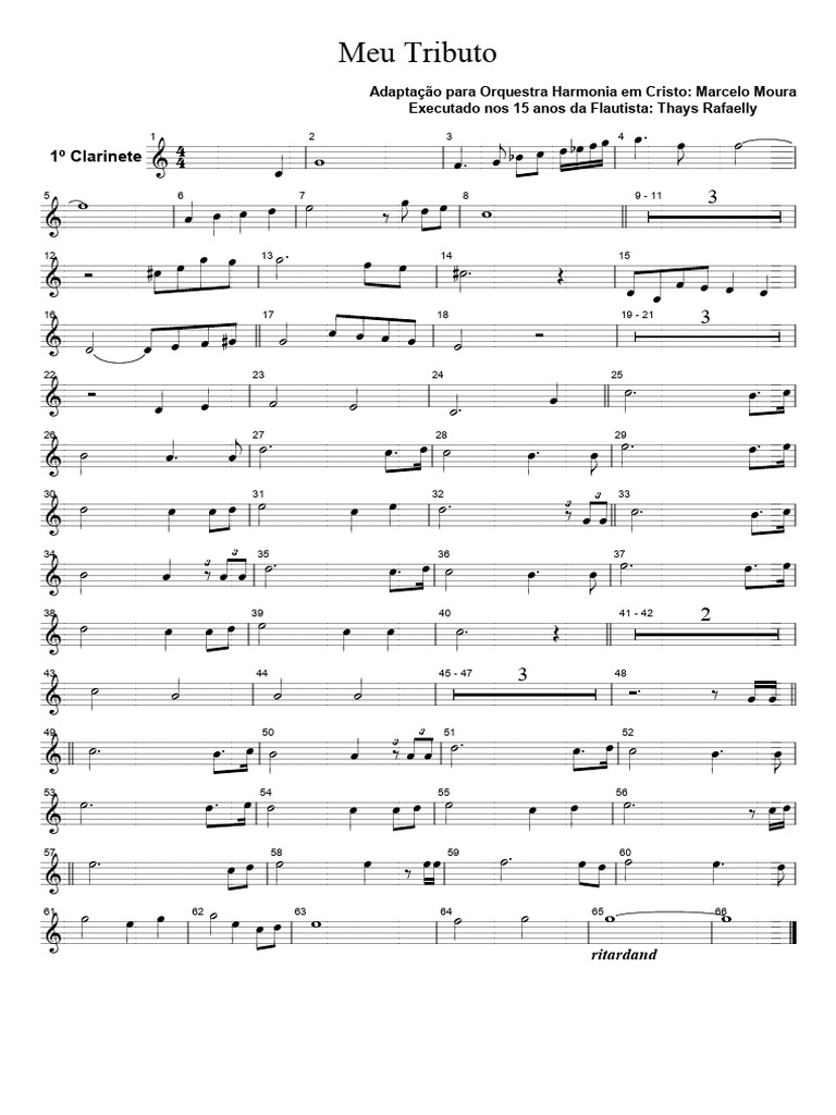 Meu Tributo - Clarinete 1 | PDF