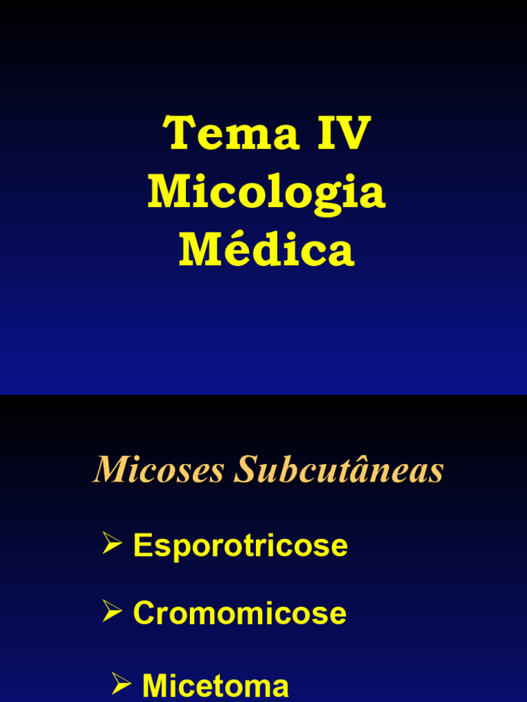 Micoses Subcutaneas | PDF | Fungo | Especialidades médicas