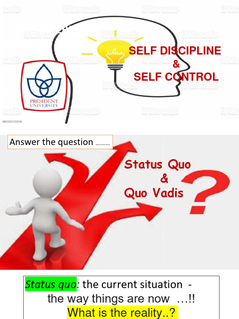 Topic 1. Self Discipline & Self Control | PDF | Thought | Intuition