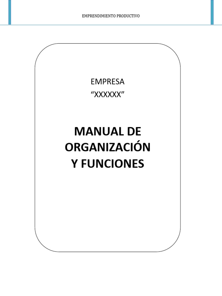 Formato - Manual de Organización y Funciones | PDF | Business