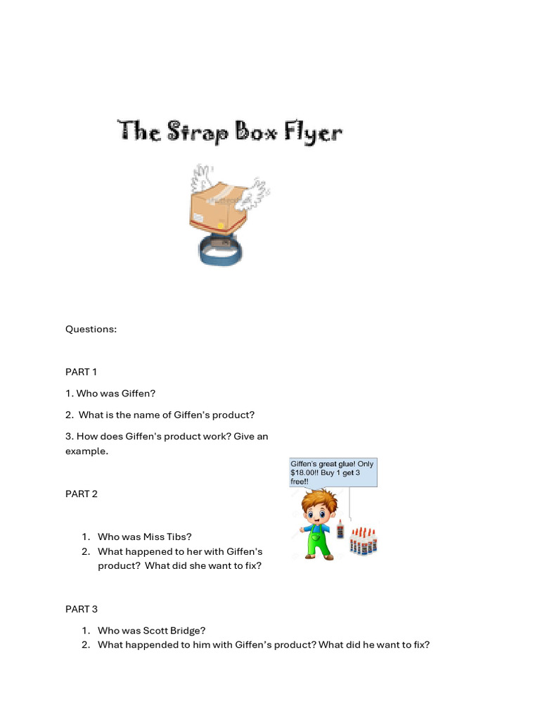 The Strap Box Flyer - Questions | PDF | Travel | Home & Garden