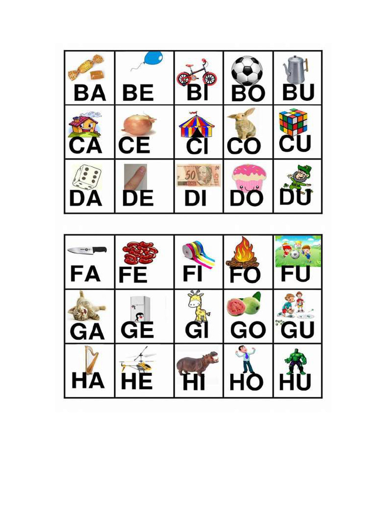 Fichas Com Sílabas Simples Em PDF | PDF