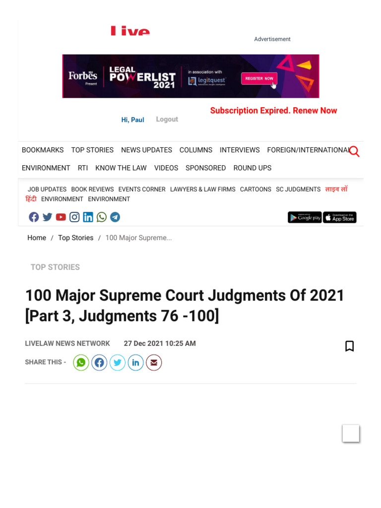 100 SC Judgments 2021 Part 3 | PDF | Supreme Court Of The United States ... 100 SC Judgments 2021 Part 3 | PDF | Supreme Court Of The United States ...
