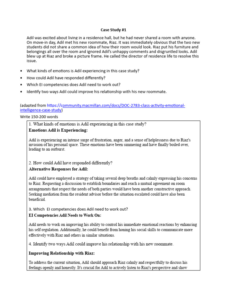 Assignment - Case Studies | PDF | Emotional Intelligence | Empathy