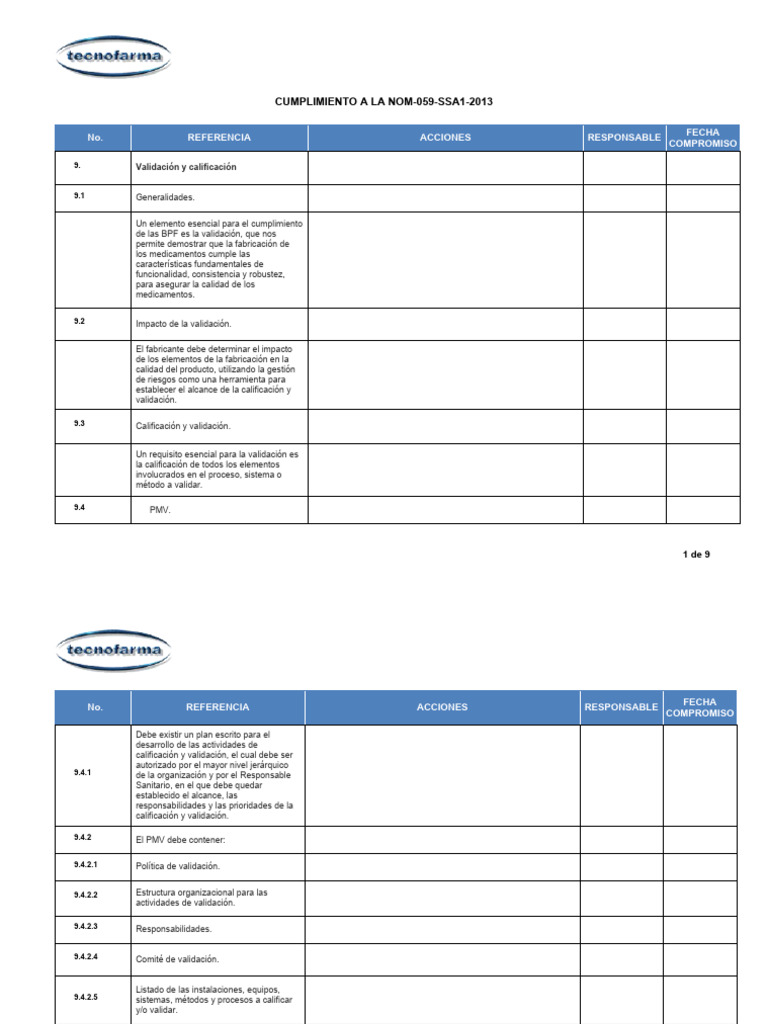 nom-059 (Punto 9 Validación y Calificación) | PDF