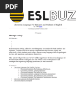 Classroom Language - Teacher PDF | PDF