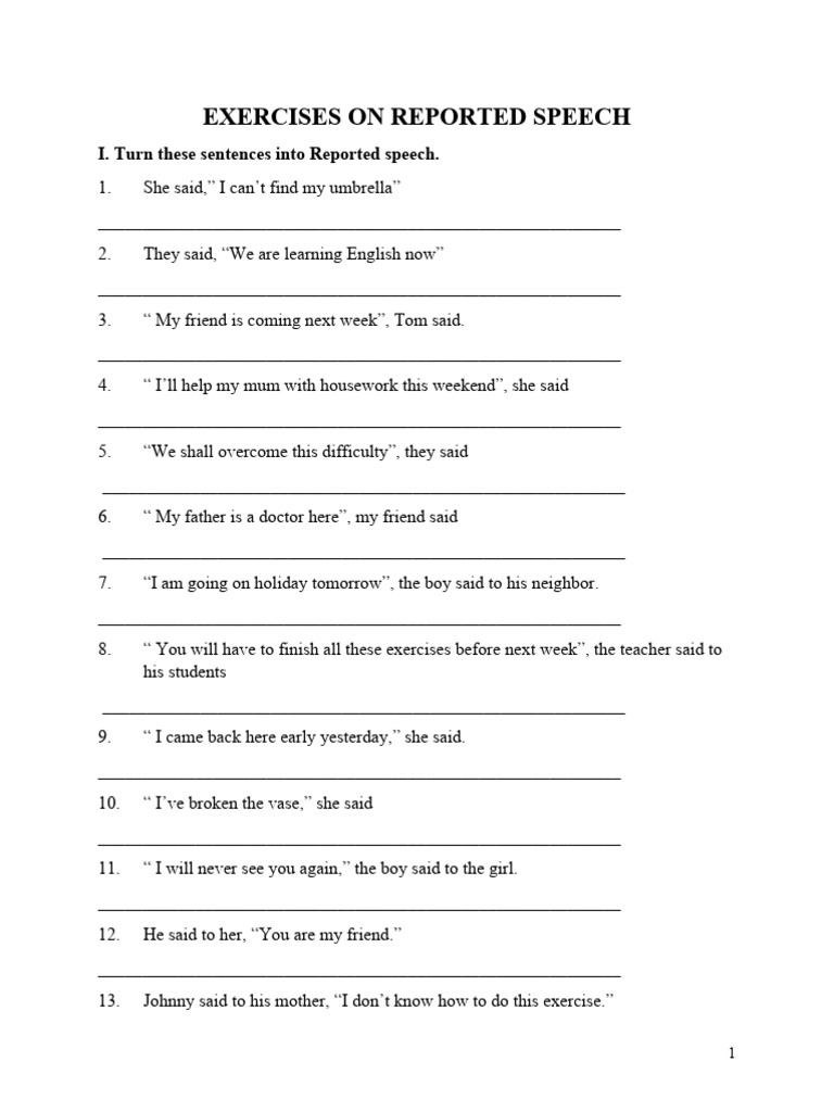 BT Reported Speech 2 | PDF