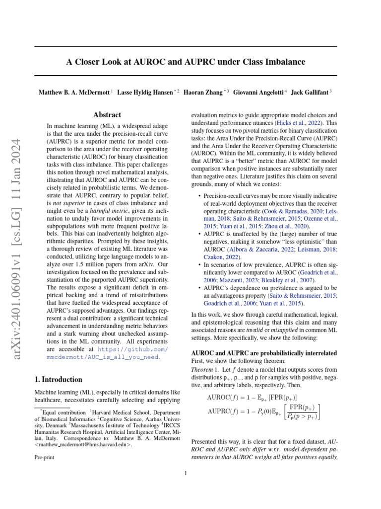 A Closer Look at AUROC and AUPRC Under Class Imbalance - 2024 ...