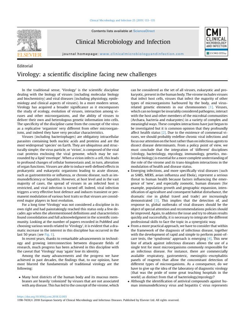 Virology: A Scientific Discipline Facing New Challenges | PDF | Virus ...