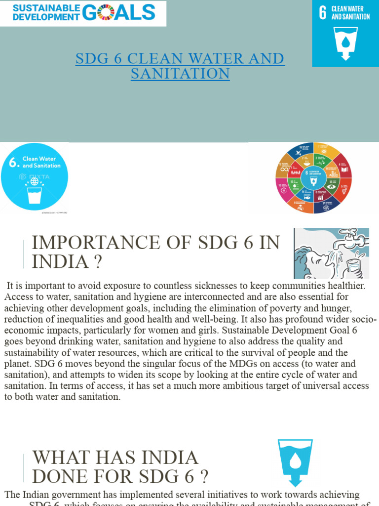 Importance of SDG 6 in India | PDF | Wash | Sanitation