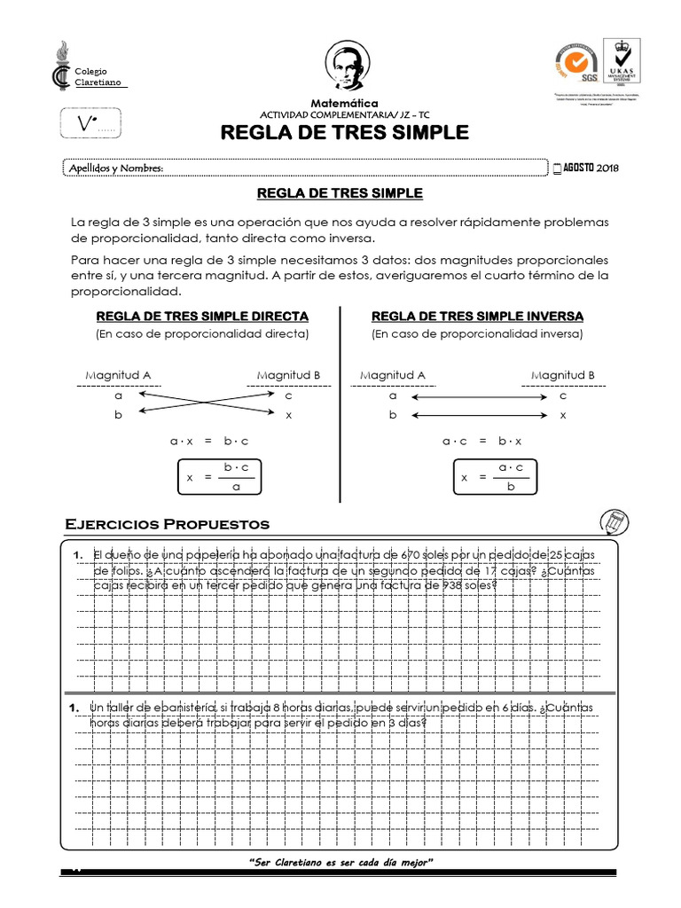 REGLA DE TRES 2 | PDF