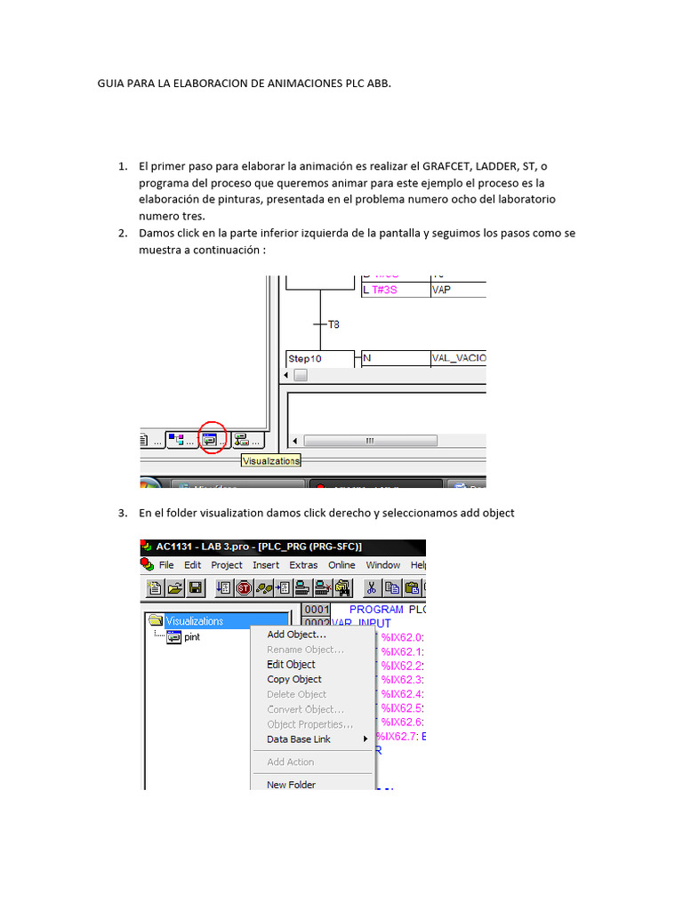 Guia para La Elaboracion de Animaciones PLC Abb | PDF