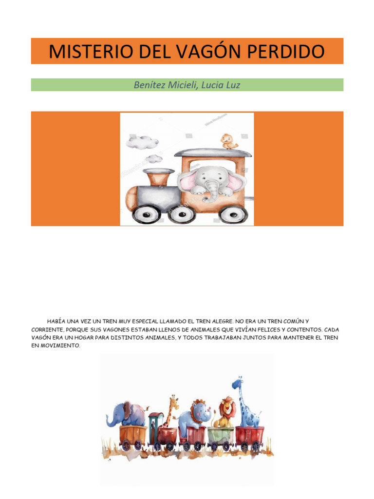 Cuento Primer Grado | PDF | Tren