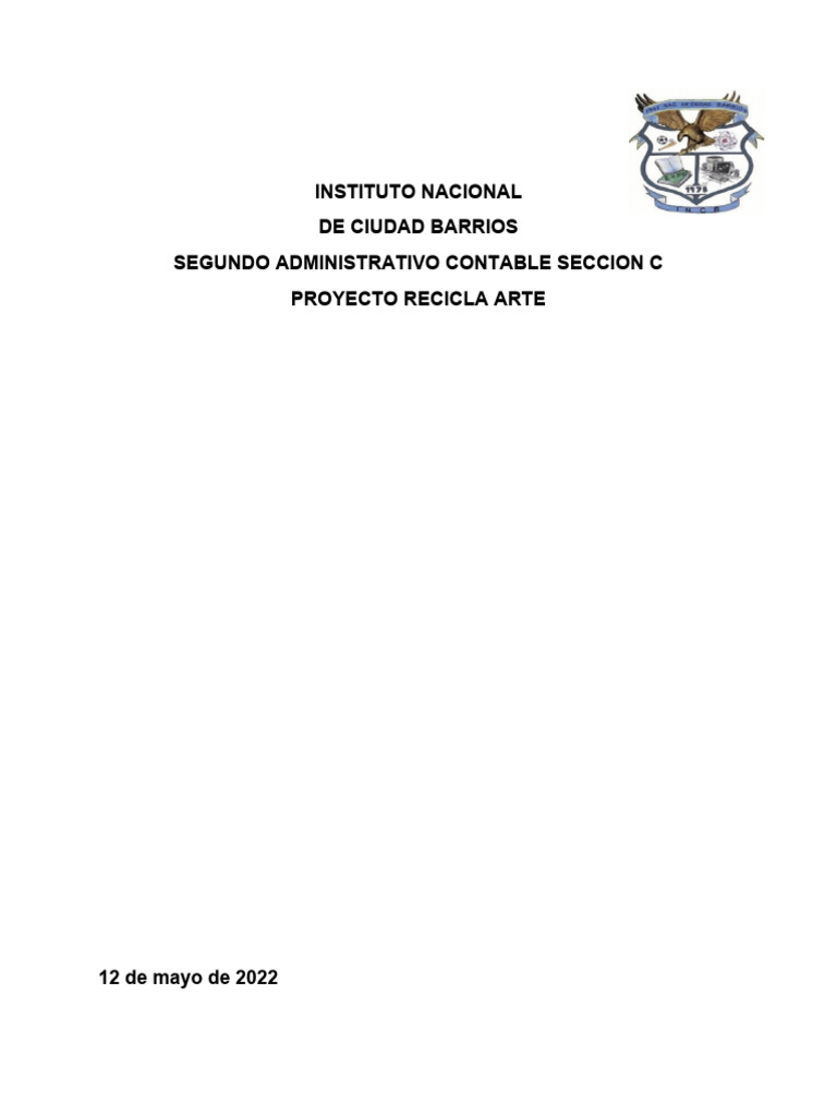 Proyecto Segundo C | PDF | Reciclaje | Residuos
