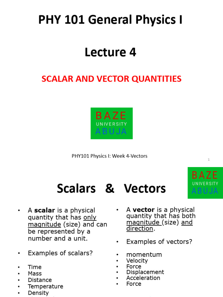 PHY 101 Lecture 4 | PDF | Euclidean Vector | Norm (Mathematics) PHY 101 Lecture 4 | PDF | Euclidean Vector | Norm (Mathematics)