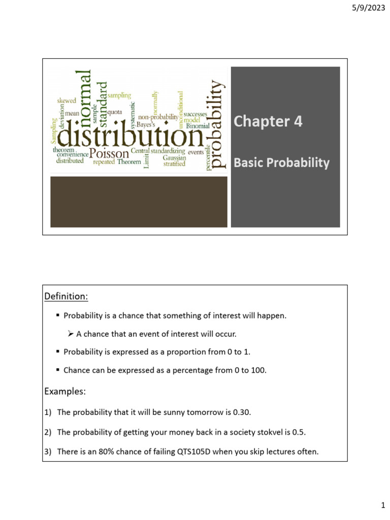 Chapter-4-Basic-Probability Study Notes | PDF | Probability | Mathematics