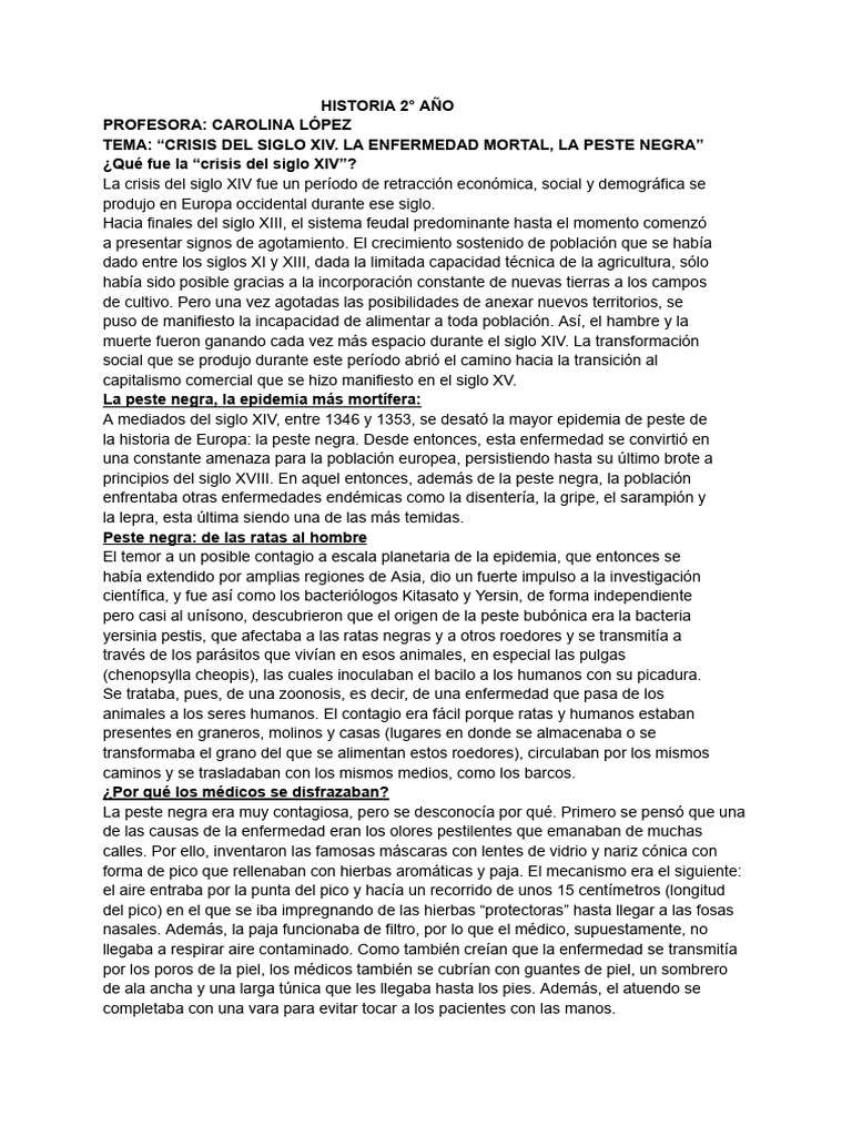 Impacto de la Peste Negra en Europa | PDF | Muerte negra | Peste ...