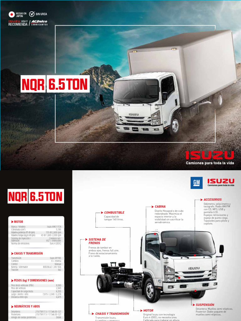 Ficha NQR 6ton | PDF | Camión | Tecnología de vehículos