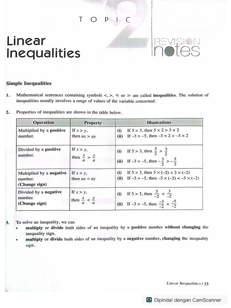 Grade 8 - Mathematics - Linear Iqnequalities | PDF
