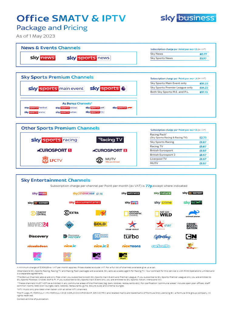 Offices SMATV & IPTV Web Page May23 | PDF | Formula One | Pay Television