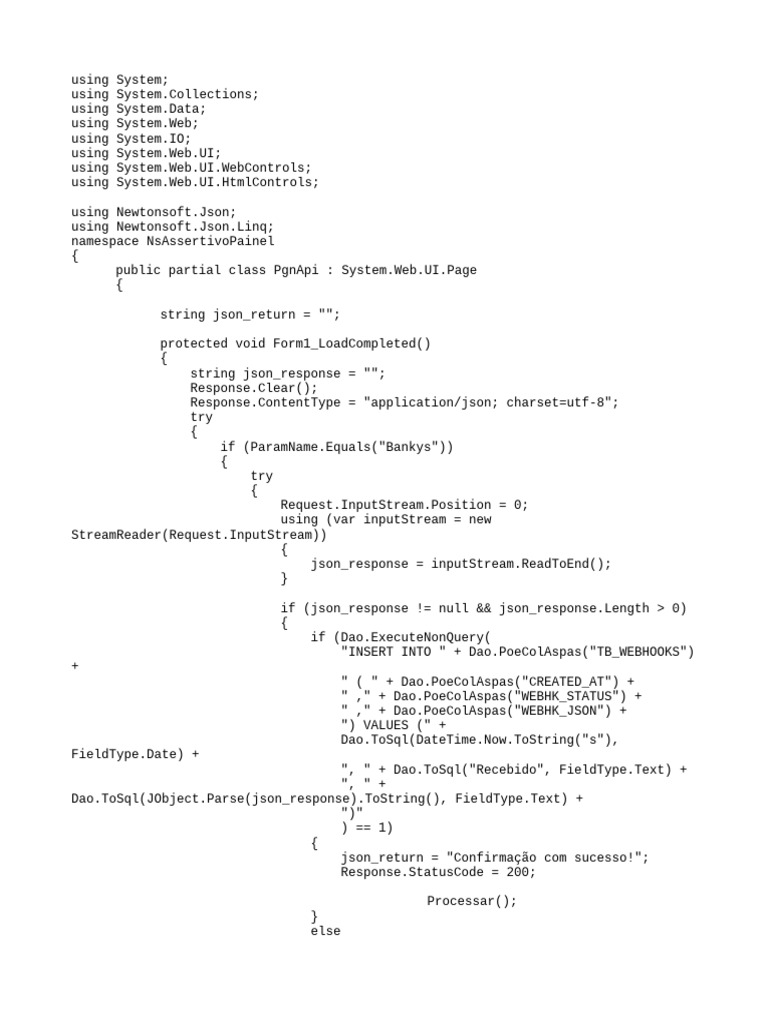 Exemplo de Webhooks - Cs | PDF | Json | Computer Science