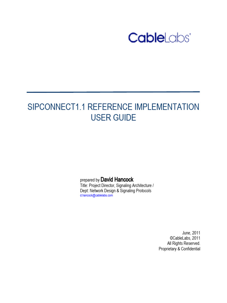 SIP Connect1 1 RI User Guide - v01 110712 | PDF | Session Initiation ...