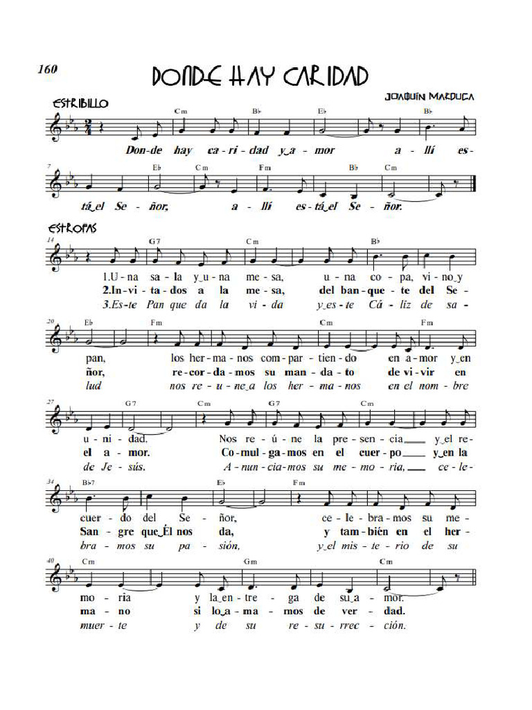 9com Donde Hay Caridad Particella | PDF