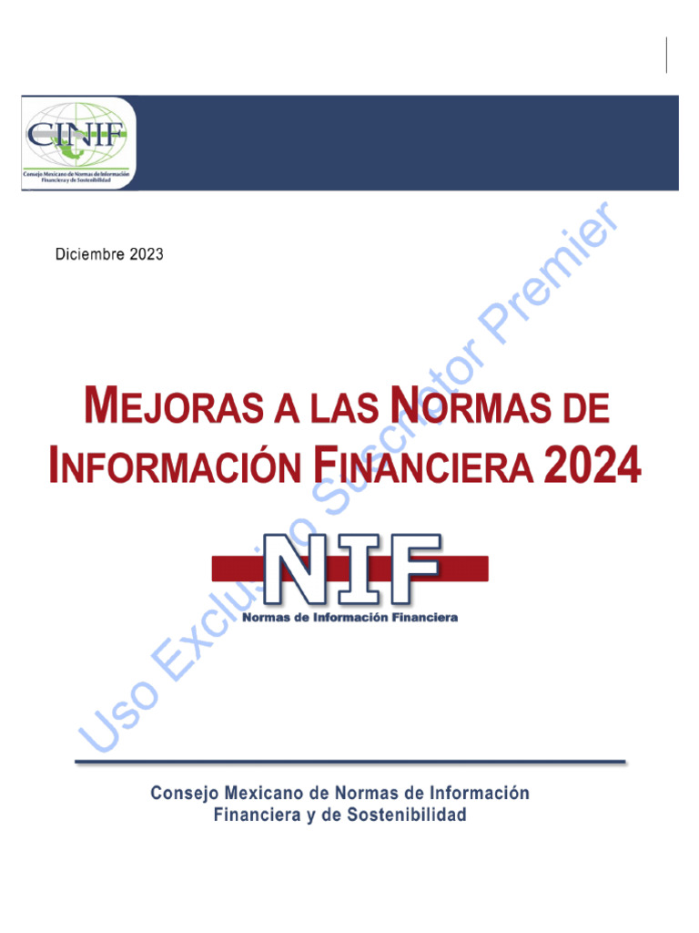 Mejoras A NIF 2024 | PDF