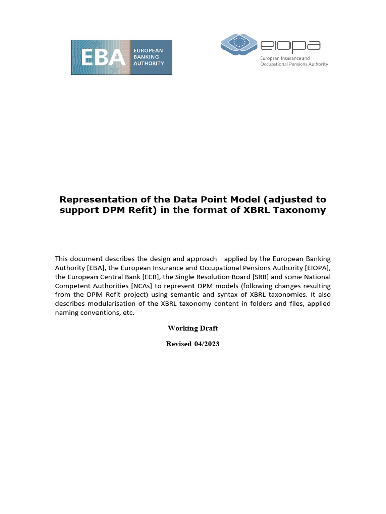 EIOPA XBRL Taxonomy Architecture Guide | PDF | Xml Schema | Xml