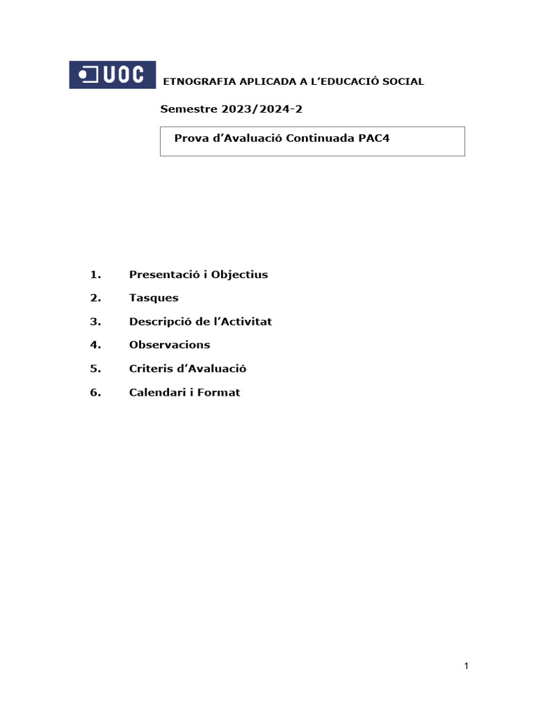 PAC 4. - Analitzem, Reflexionem I Establim Conclusions | PDF